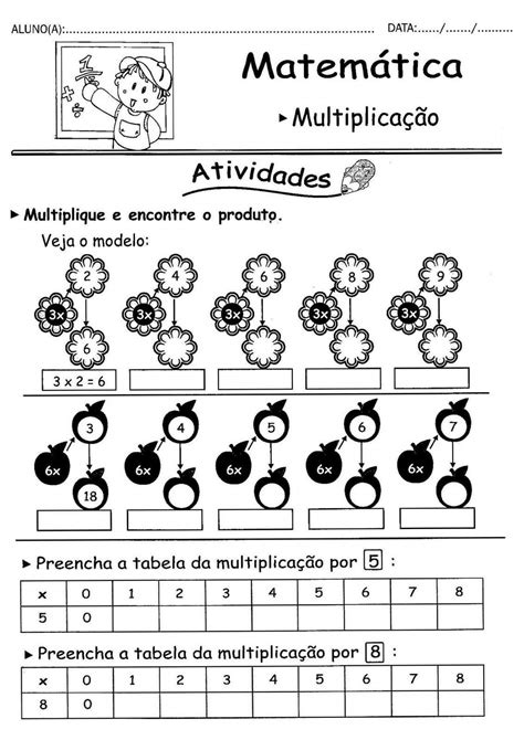 Atividades de MULTIPLICAÇÃO para imprimir para alunos Jet Dicas