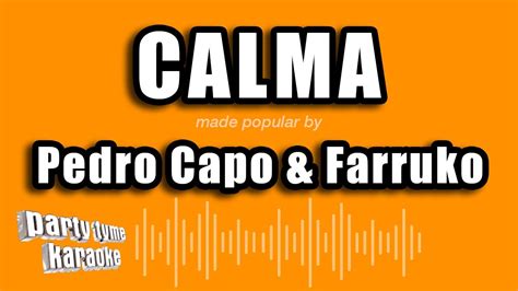 Pedro Capo Farruko Calma Versión Karaoke YouTube
