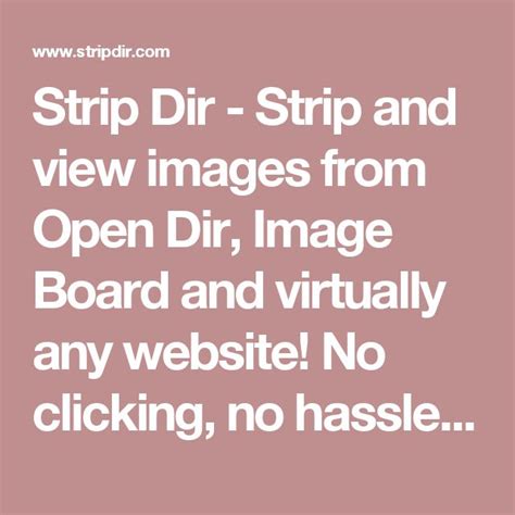 Strip Dir Strip And View Images From Open Dir Image Board And