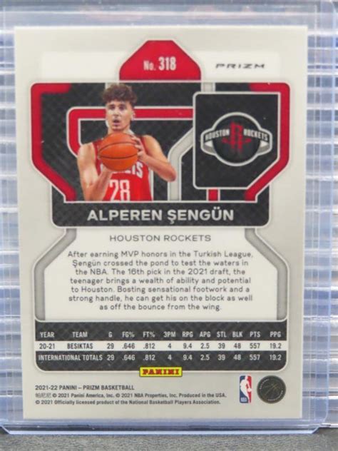 Panini Prizm Alperen Sengun Silver Prizm Rookie Rc Rockets