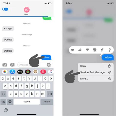 how to send text message sms instead of imessage on iphone