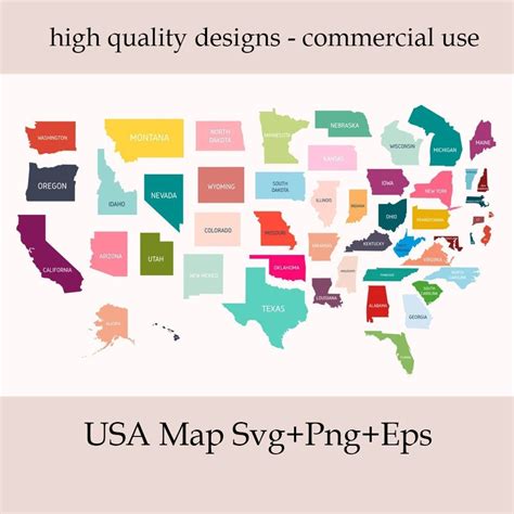 United States Map Svg All 50 States Outline USA Map Png USA Country