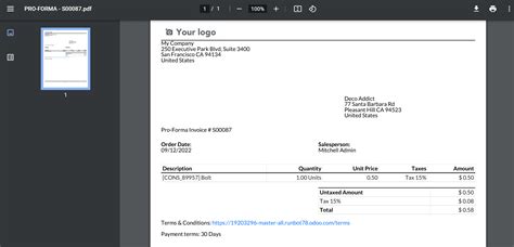How To Send Pro Forma Invoice To Your Customers In Odoo Sales