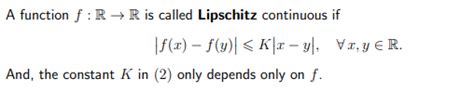 solved a function f r r is called lipschitz continuous if