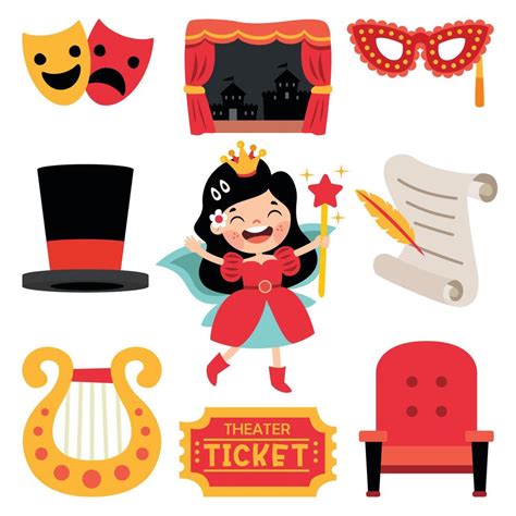 Conjunto De Varios Elementos De Teatro 13439100 Vector En Vecteezy