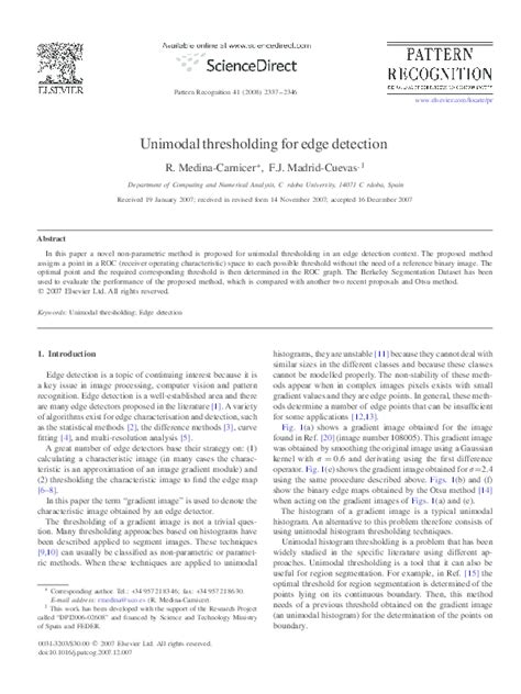pdf unimodal thresholding for edge detection francisco madrid