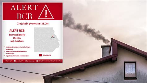 Smog Chełm Alert RCB Zła jakość powietrza we wtorek wieczorem TVN