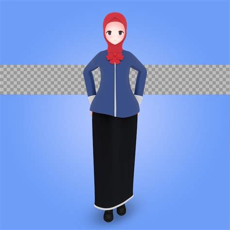 Hijab De Desenho Animado 3d PSD Premium
