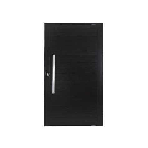 Porta De Aluminio Lambril Preto Pivotante Linha Quadrum