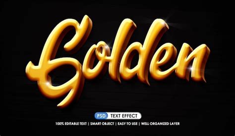 Efecto De Texto Dorado Estilo Moderno Editable Archivo PSD Premium