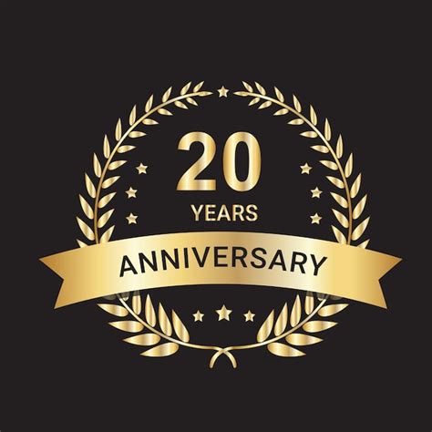 Logodesign zum 20 jährigen Jubiläum 20 jähriges Jubiläum Premium Vektor