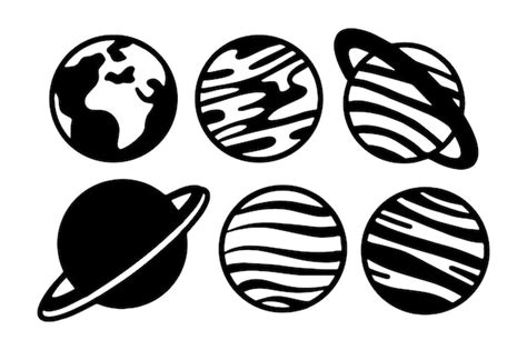 Premium Vector Collection Set Hand Drawn Doodle Planets Vector