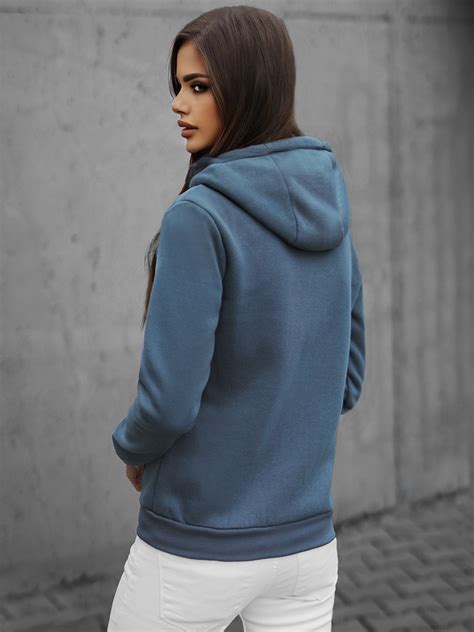 Bluza Damska Rozpinana Z Kapturem Niebieska 2 OZONEE JS W03 9Z OZONEE