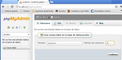 Administracion De Base De Datos Creacion De Una Tabla En MySQL Usando