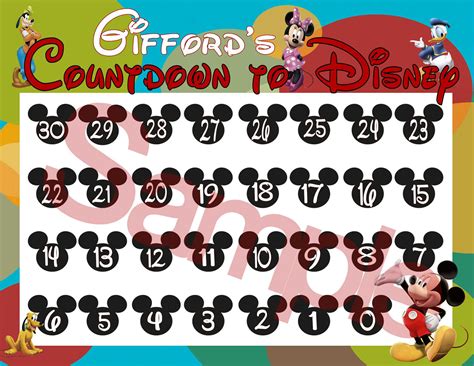 Disney Printable Countdown Calendar