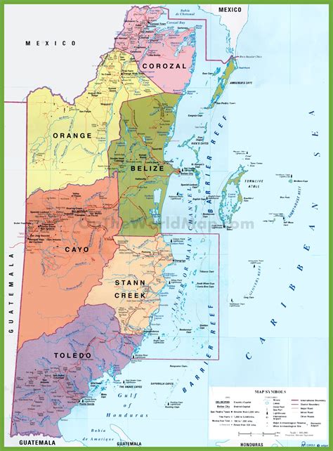 Detailed Political And Administrative Map Of Belize With Roads Images