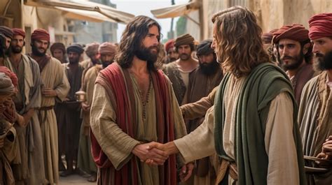 Jesús con el joven rico Foto Premium
