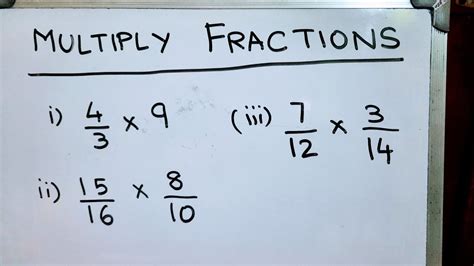 How To Multiply Fractions Multiply Fraction By Whole Number