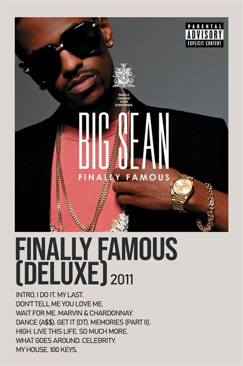 Finally Famous Deluxe By Big Sean Minimalist Album Polaroid Poster