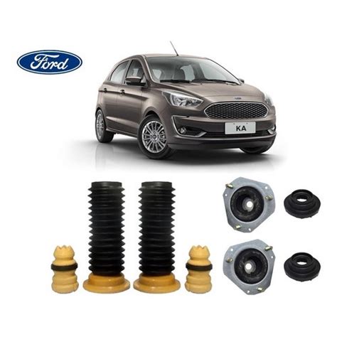 Par Kit Do Amortecedor Batente Coxim Rolamento Coifa Dianteiro Ford