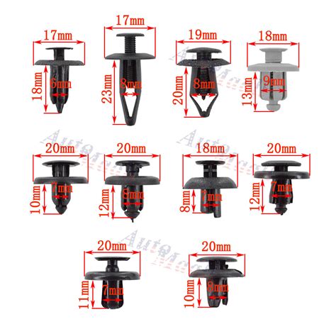X Bumper Clips Auto Car Hole Plastic Screw Rivets Fastener Fender