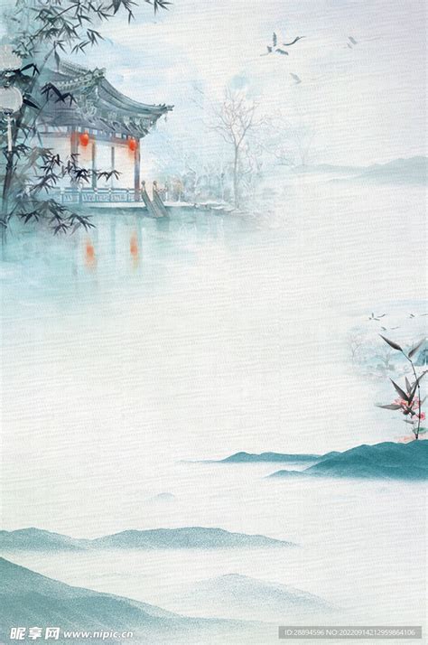 水墨山水中国风底纹背景设计图 其他 广告设计 设计图库 昵图网