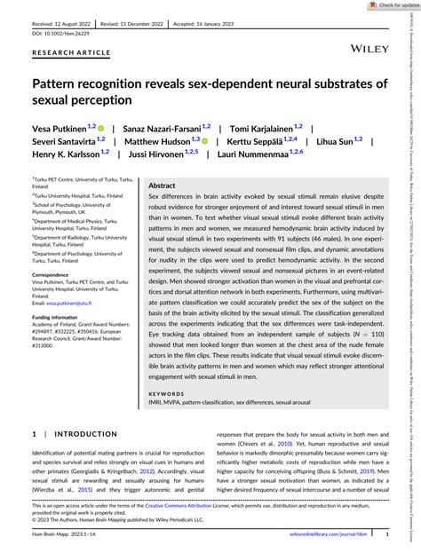 pdf pattern recognition reveals sex dependent neural substrates of sexual perception