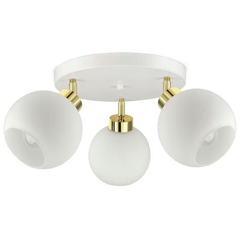 Lampa Wisząca Sufitowa Żyrandol Biała Szklane Kule White Glass EG3 LED