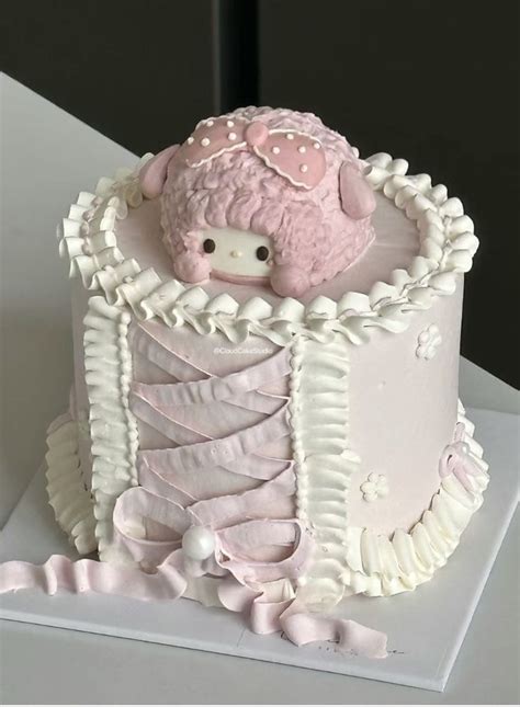 Cute Sanrio Bow Cake Pink And White Xiaohongshu Cake Designs Cute