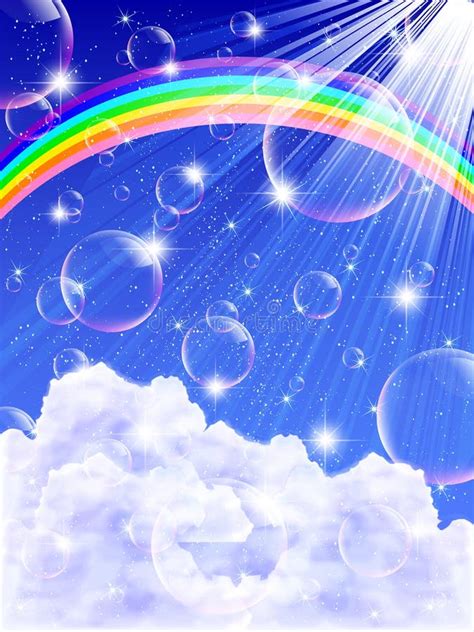 Bulle D Arc En Ciel De Fond De Ciel Illustration De Vecteur