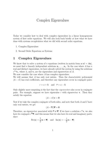 complex eigenvalues pdf eigenvalues and eigenvectors complex number