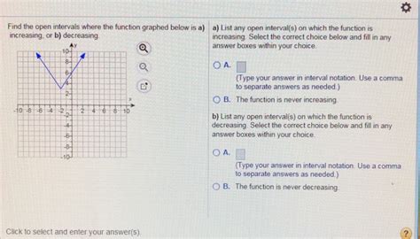 solved find the open intervals where the function graphed