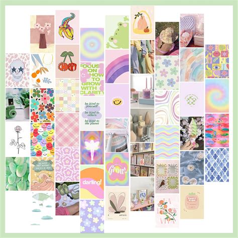 Buy Danish Pastel Wall Collage Kit Pink Aesthetic Wall Room Decor