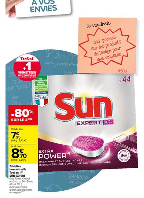 Promo Tablettes Lave Vaisselle Tout En 1 Sun Expert Chez Carrefour