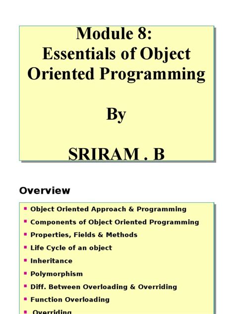 module 8 essentials of object oriented programming pdf method computer programming