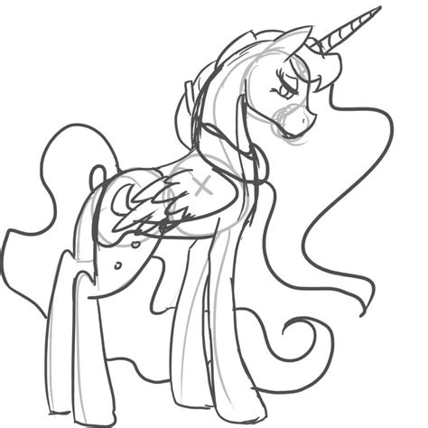 Sketch Princess Luna Färbung Seite Kostenlose druckbare Malvorlagen