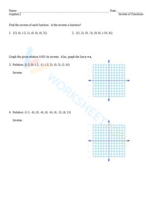 Inverse Functions Worksheets