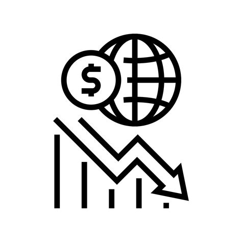 Worldwide Economy Crisis Line Icon Vector Illustration Vector