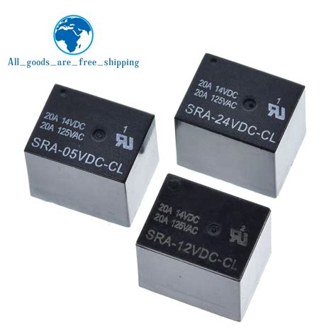 5pcs 5v 12v 24v 20a Dc Power Relay Sra 05vdc Cl Sra 12vdc Cl Sra 24vdc