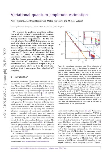 pdf variational quantum amplitude estimation