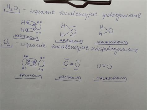 Napisz wzór elektronowy i wzór strukturalny cząsteczek A H2O i B O2