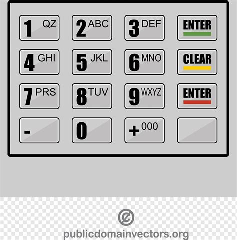 Teclado de cajero automático png PNGWing