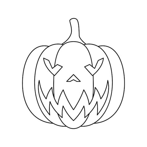 Coloriage Avec Citrouille D Halloween Pour Les Enfants Vecteur Premium