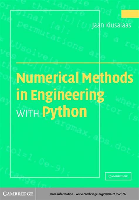 numerical methods in engineering with python numerical methods programming tutorial ai