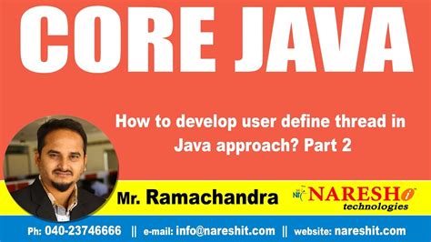 How To Develop User Define Thread In Java Approach Part Core Java
