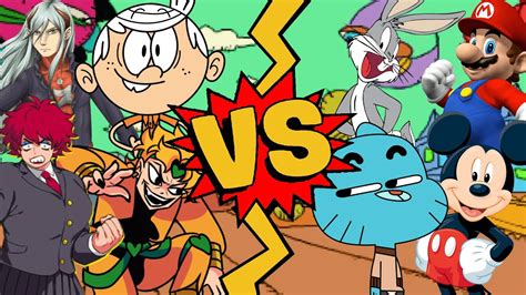 M U G E N Battles Lincoln Loud Misuzu Dio Brando Fou Lu Vs Mario