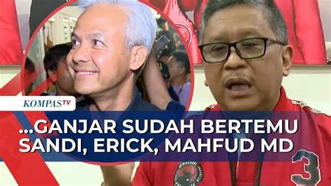 PDIP Ganjar Pranowo Sudah Bertemu Sandiaga Uno Erick Thohir Dan