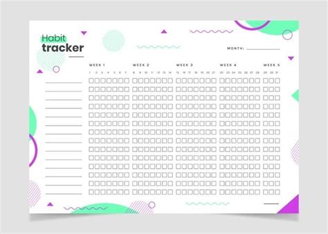 Plantilla De Seguimiento De H Bitos Vect Free Vector Freepik