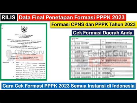 RILIS Jumlah Formasi PPPK 2023 Seluruh Kab Kota Di Indonesia PPPK Guru