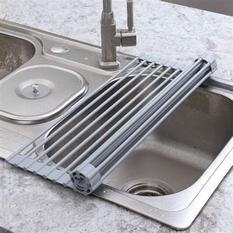 Sturdy Extra Large Over The Sink Multipurpose Roll Up Dish Drying Rack